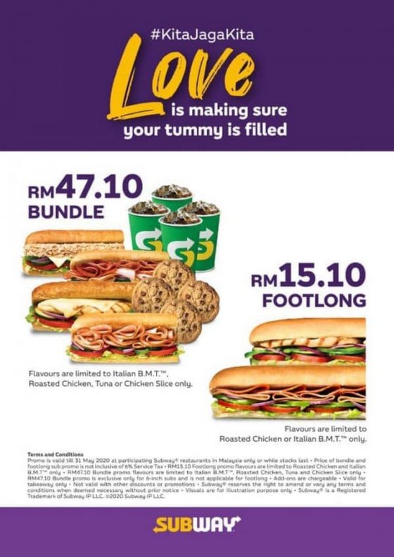 Now till 31 May 2020: Subway Takeaway Promotion at CITTA Mall ...