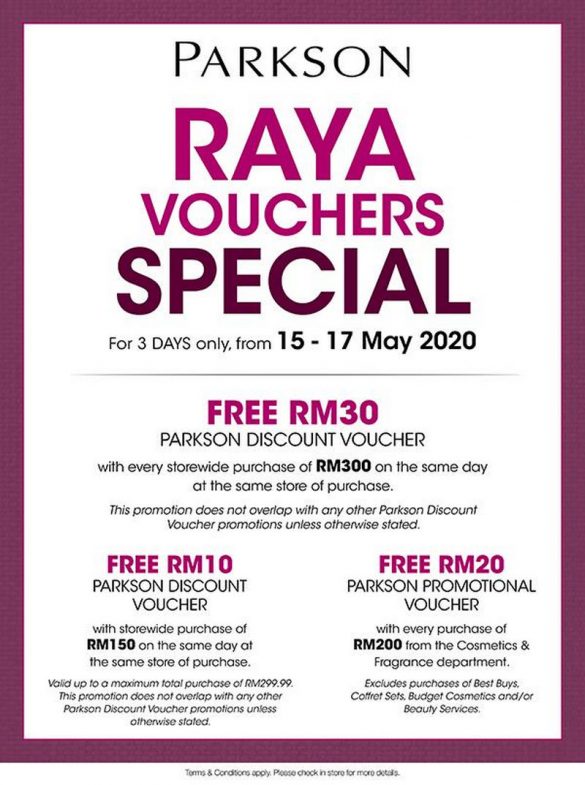 15-17 May 2020: Parkson FREE Voucher Promotion - EverydayOnSales.com
