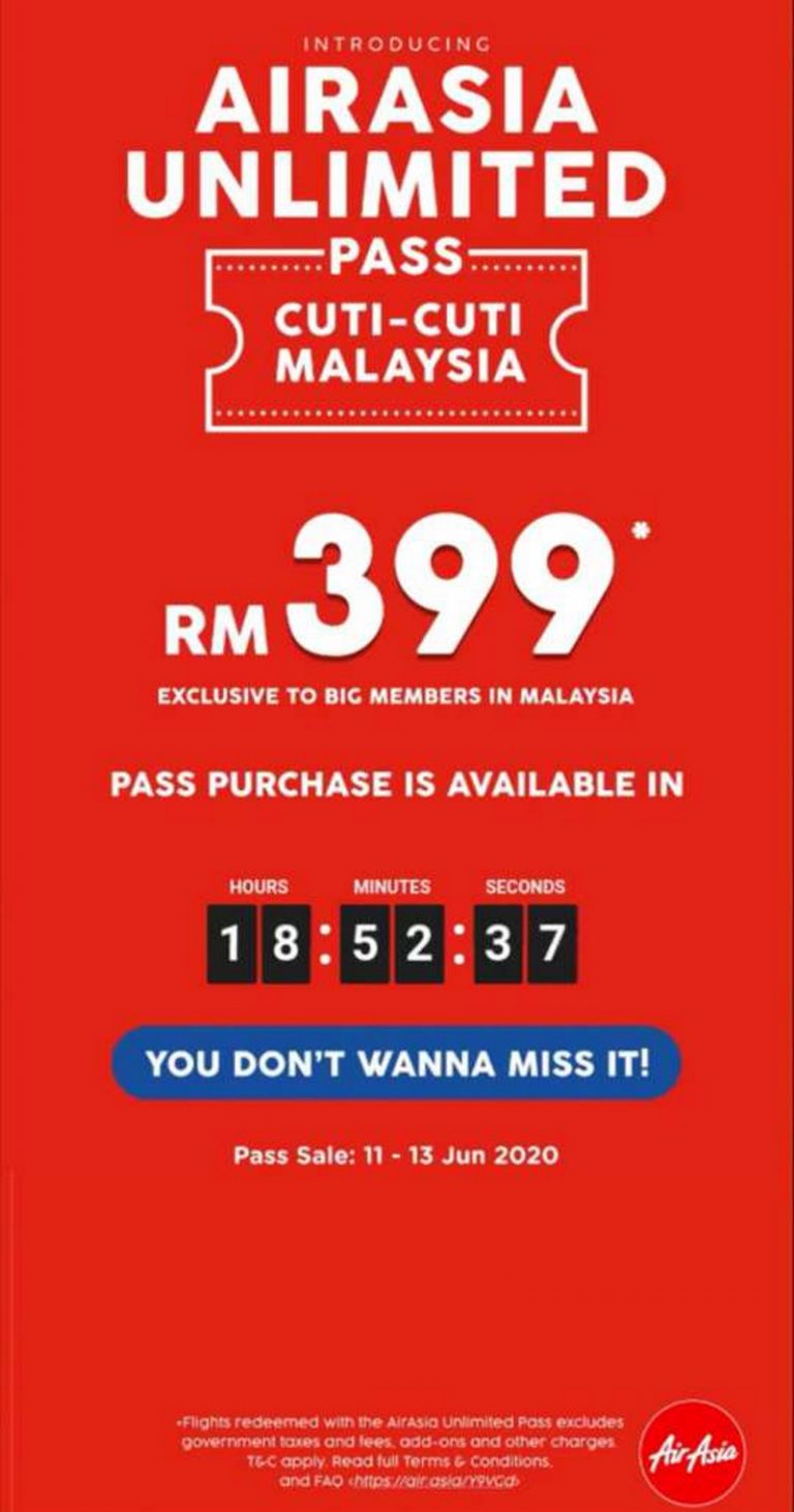 11-13 Jun 2020: AirAsia Unlimited Pass Promo - EverydayOnSales.com