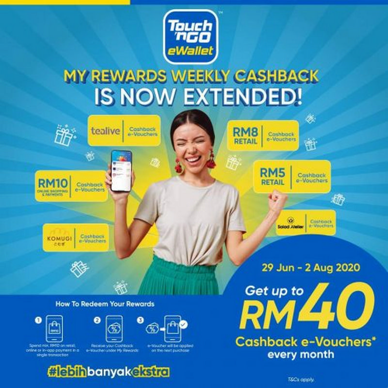 29 Jun-2 Aug 2020: Touch ‘n Go Free Guaranteed Weekly Cashback e ...
