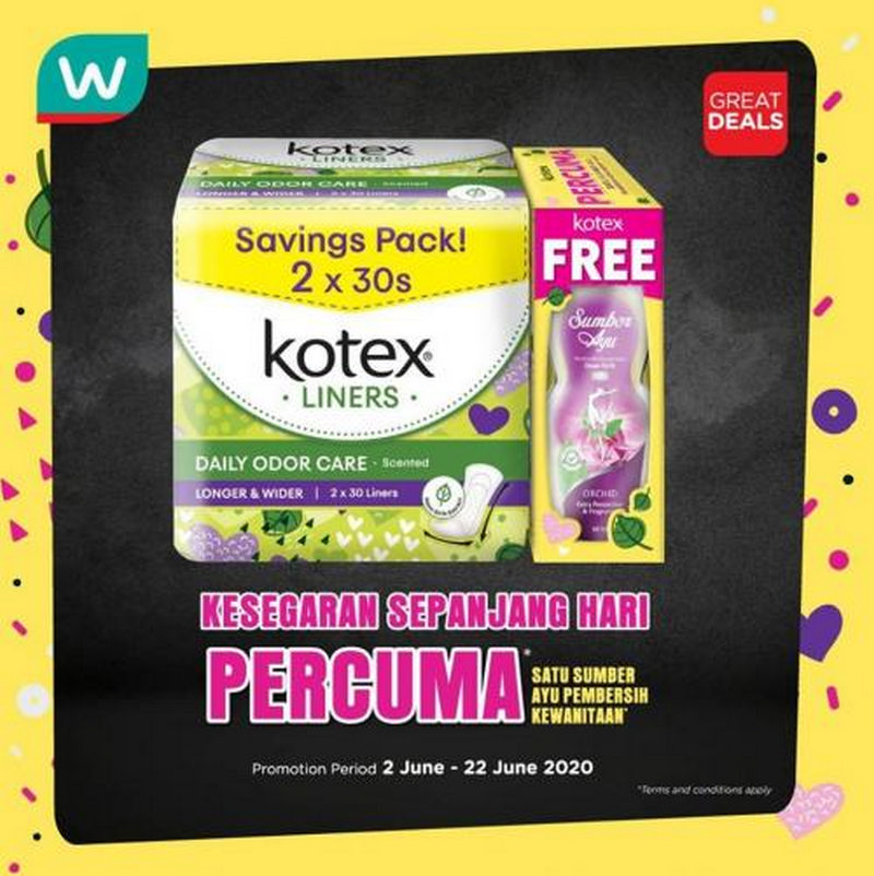 2-22 Jun 2020: Watsons Kotex Liners Promotion - EverydayOnSales.com