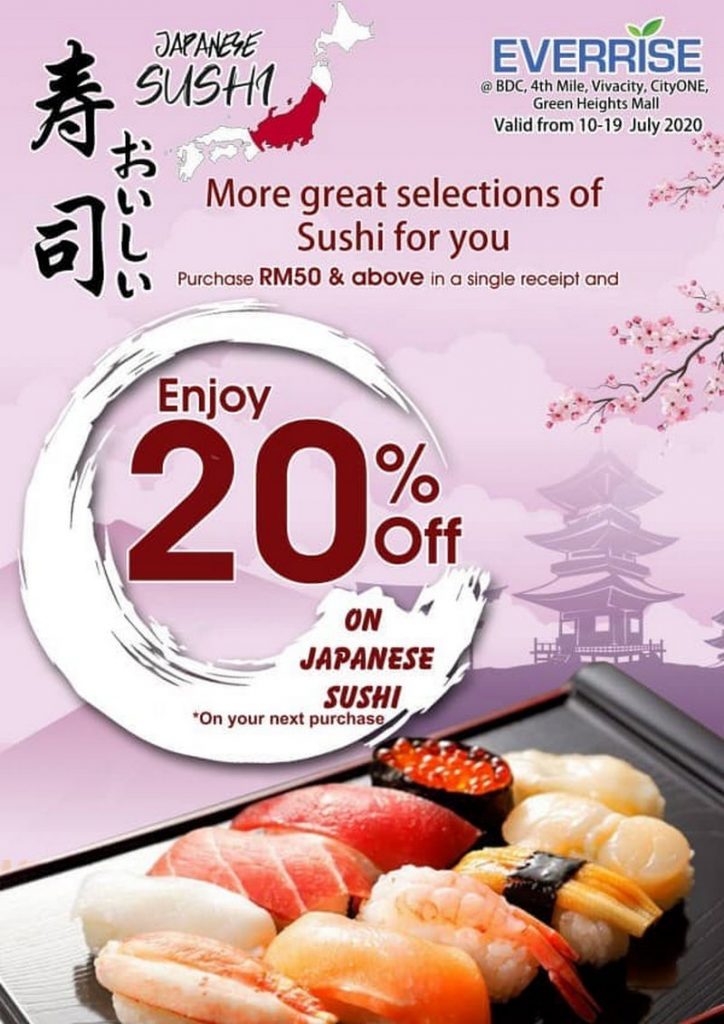 10-19 Jul 2020: Everrise Japanese Sushi Promo at Vivacity Megamall ...