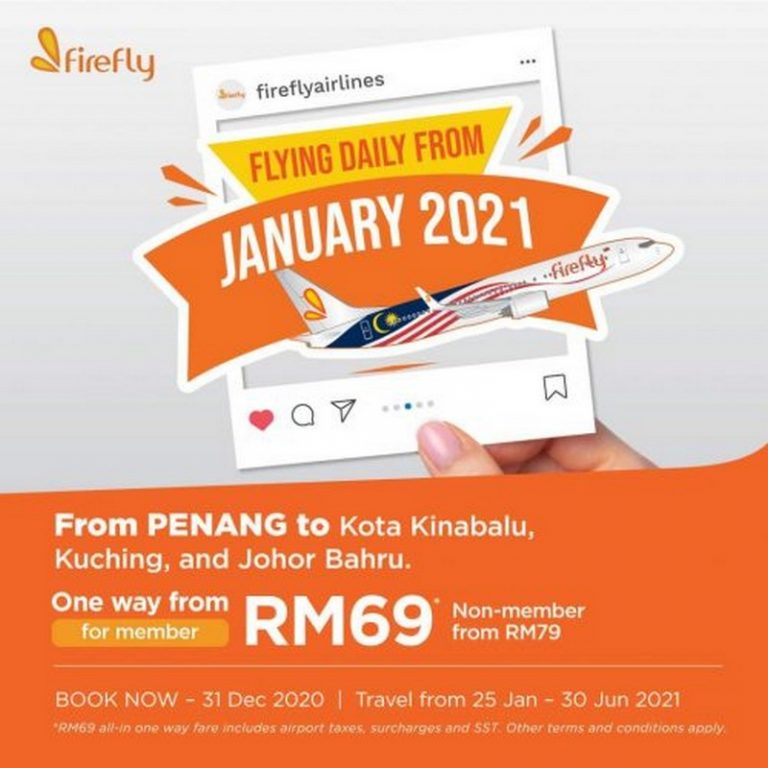 Now till 31 Dec 2020: Firefly Lowest Fares Promo - EverydayOnSales.com