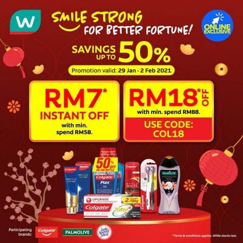 29 Jan-2 Feb 2021: Colgate 50% off Promo at Watsons - EverydayOnSales.com