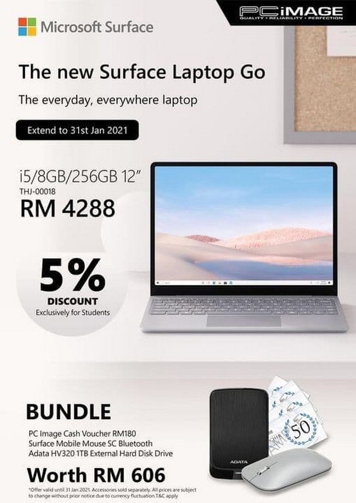 Now till 31 Jan 2021: PC Image Surface Laptop Promo - EverydayOnSales.com