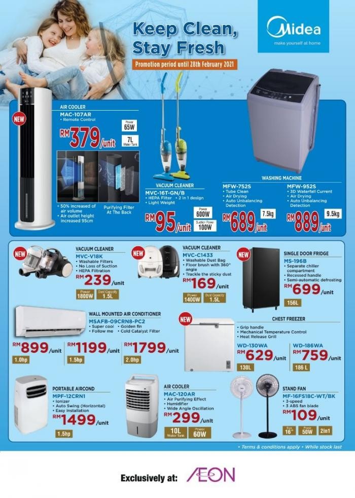 Now till 28 Feb 2021: AEON Midea Electrical Appliances Promotion ...