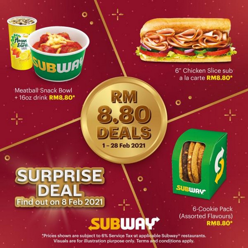1-28 Feb 2021: Subway Chinese New Year RM8.80 Deals Promotion ...