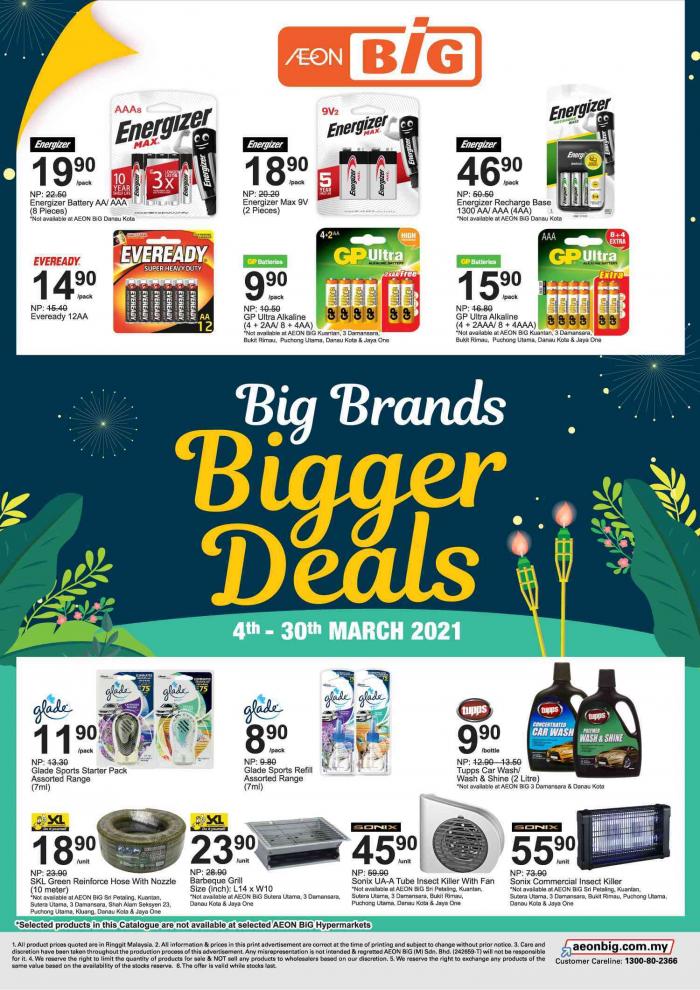 4-30 Mar 2021: AEON BiG Big Brands Bigger Deals Promotion - EverydayOnSales.com
