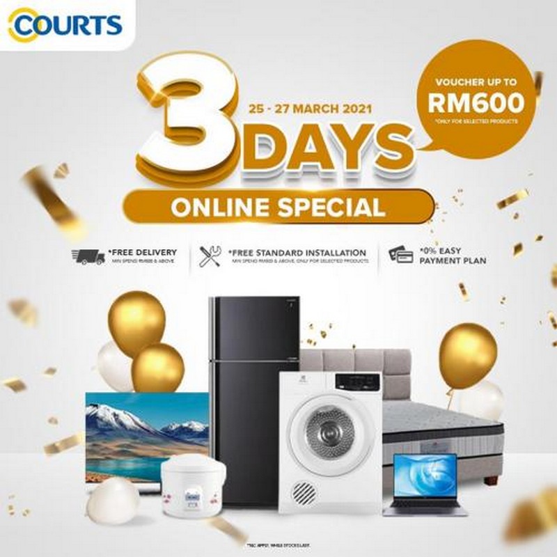 25-27 Mar 2021: COURTS Online 3 Days Promotion - EverydayOnSales.com