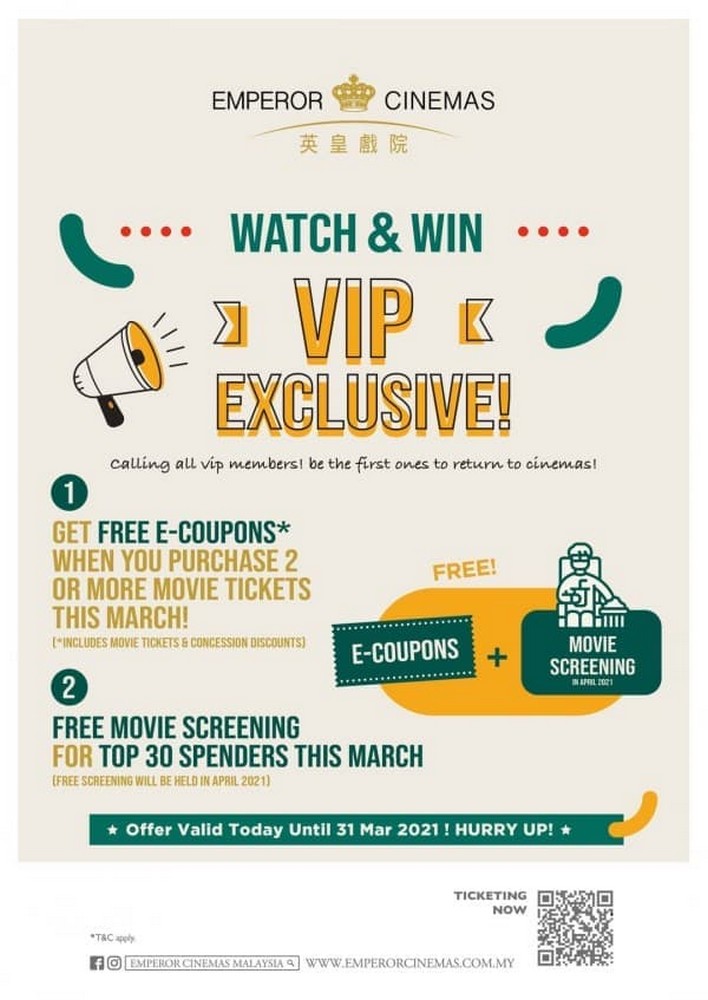 Now till 31 Mar 2021: Emperor Cinemas VIP Exclusive Promo ...