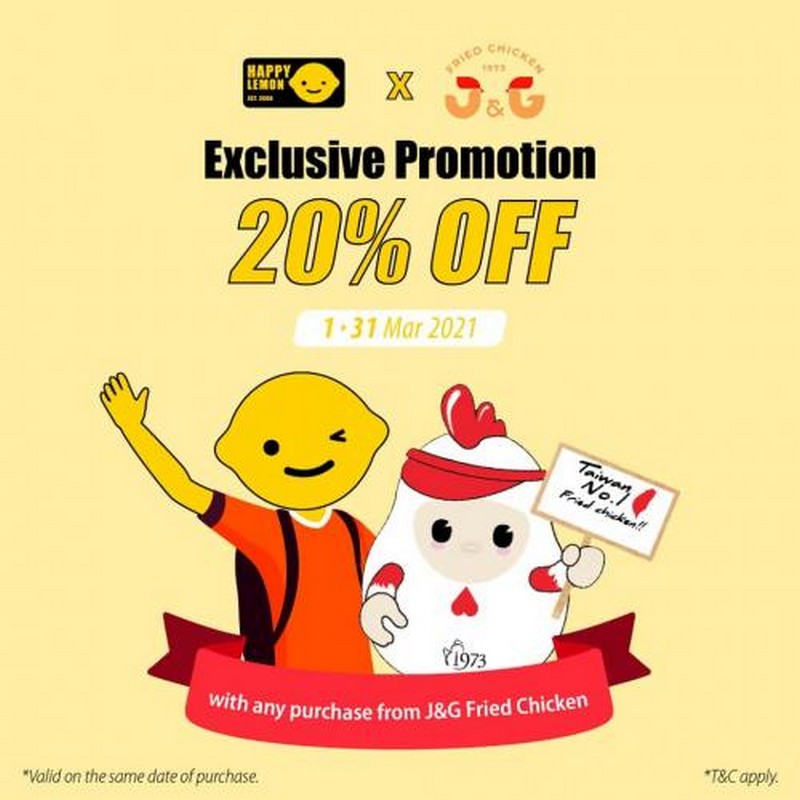 1-31 Mar 2021: Happy Lemon 20% OFF Promotion - EverydayOnSales.com