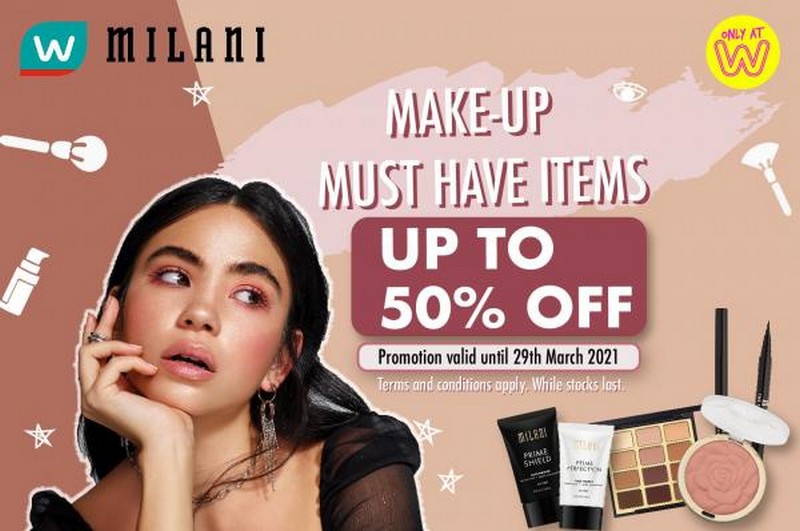 Now till 29 Mar 2021: Watsons Milani Make Up Items Sale ...