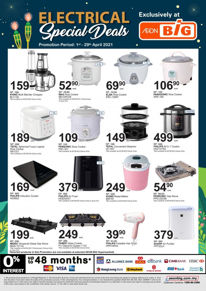 1-29 Apr 2021: AEON BiG Electrical Promotion - EverydayOnSales.com