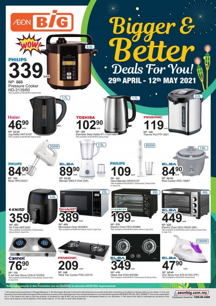 29 Apr-12 May 2021: AEON BiG Electrical Promotion - EverydayOnSales.com