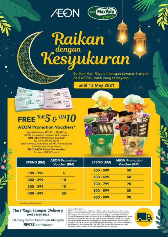 Now till 16 May 2021: AEON Raya Hamper Promotion - EverydayOnSales.com