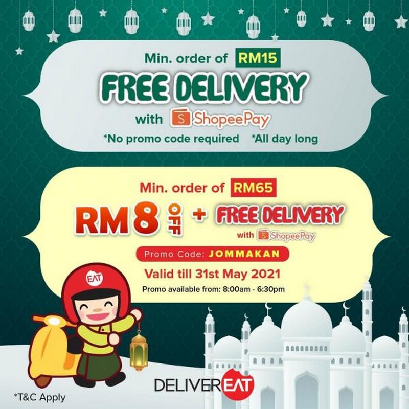 Now till 31 May 2021: DeliverEat Hari Raya Promotion - EverydayOnSales.com