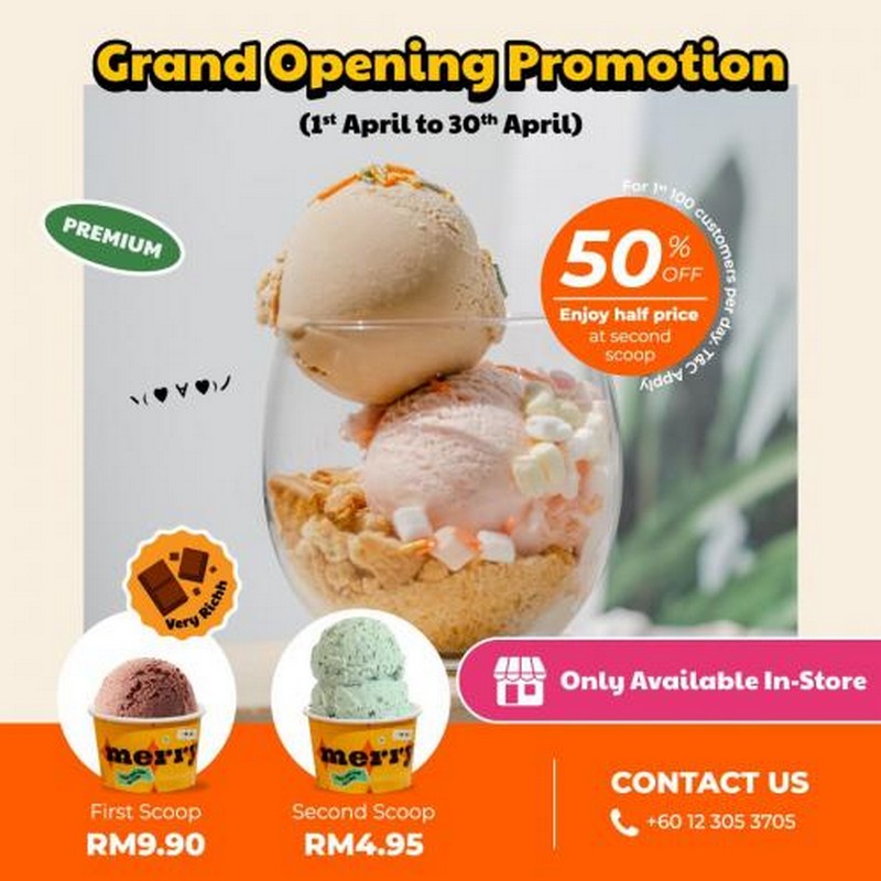 1-30 Apr 2021: Merry Ice Cream Opening Promotion at Sri Damansara ...