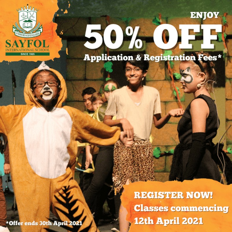 Now till 30 Apr 2021: Sayfol International School 50% off Promo ...