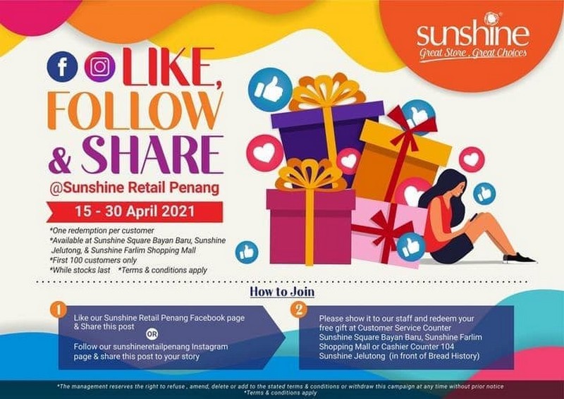 15-30 Apr 2021: Sunshine Like, Follow & Share Contest - EverydayOnSales.com