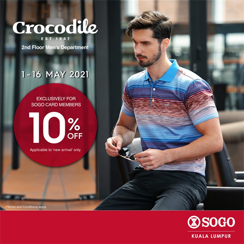 1-16 May 2021: SOGO 10% Off Crocodile Men's Fashion Promo ...
