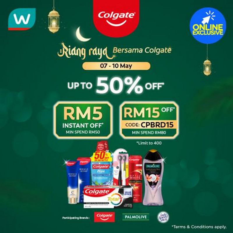 7-10 May 2021: Watsons Online Colgate Raya Promotion - EverydayOnSales.com