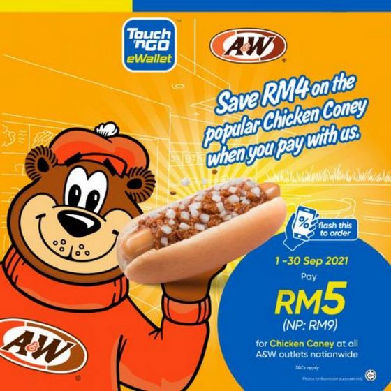 1-30 Sep 2021: A&W Chicken Coney at RM5 Promotion with Touch 'n Go ...
