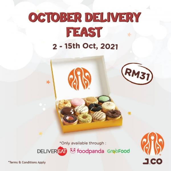 2-15 Oct 2021: J.Co October Delivery Feast Promotion - EverydayOnSales.com