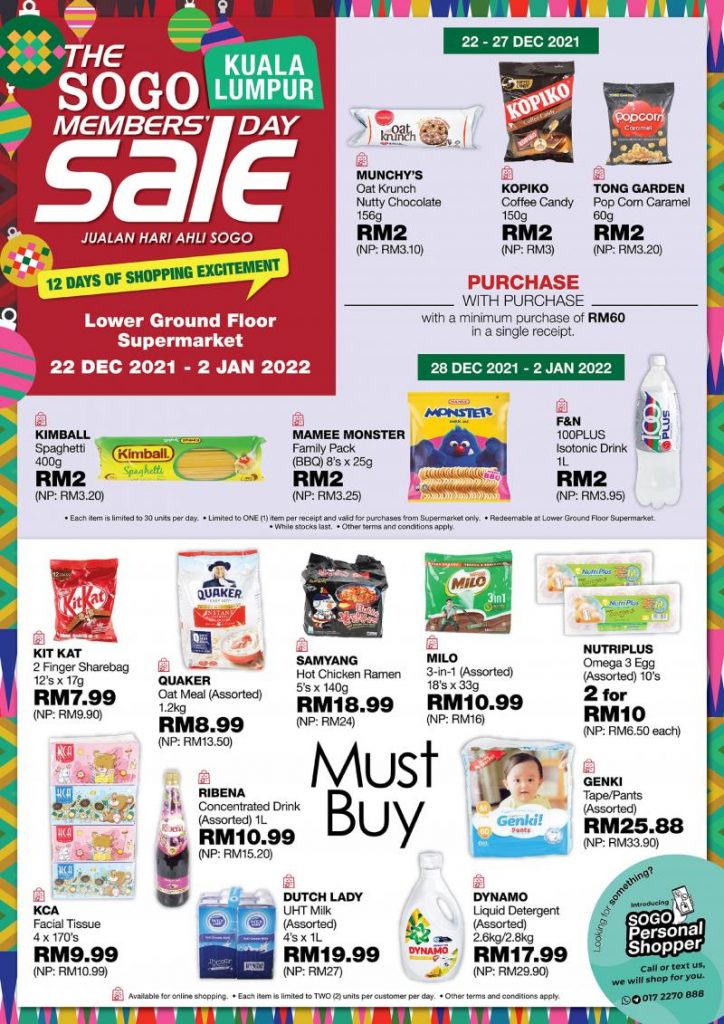 22 Dec 2021-2 Jan 2022: SOGO Supermarket Members Day Sale Catalogue ...