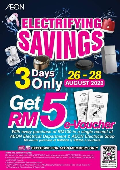 26-28 Aug 2022: AEON Electrifying Saving Promo - EverydayOnSales.com