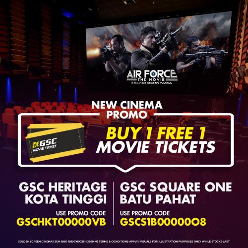 25 Aug 2022 Onward: GSC Buy 1 Free 1 Movie Tickets Opening Promotion ...