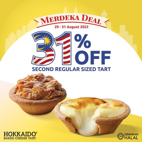 29-31 Aug 2022: Hokkaido Baked Cheese Tart Merdeka Promotion ...