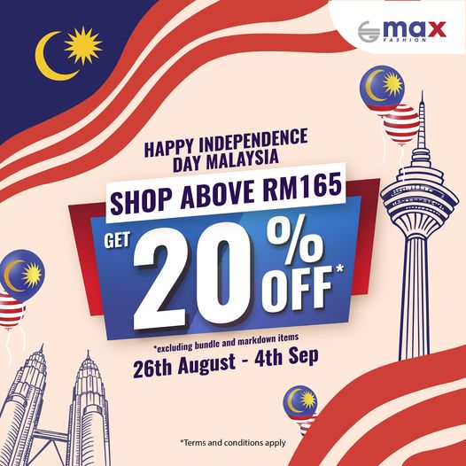 26 Aug-4 Sep 2022: Max Fashion Merdeka Promotions - EverydayOnSales.com