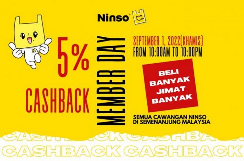 1 Sep 2022: Ninso Member Day 5% Cashback Promotion - EverydayOnSales.com