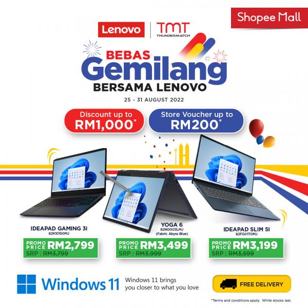 25-31 Aug 2022: TMT Lenovo Shopee Merdeka Promotion - EverydayOnSales.com