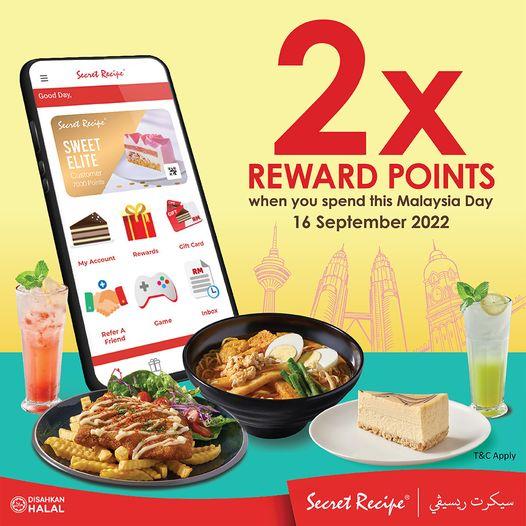 16 Sep 2022: Secret Recipe Malaysia Day 2X Reward Points Promotion ...