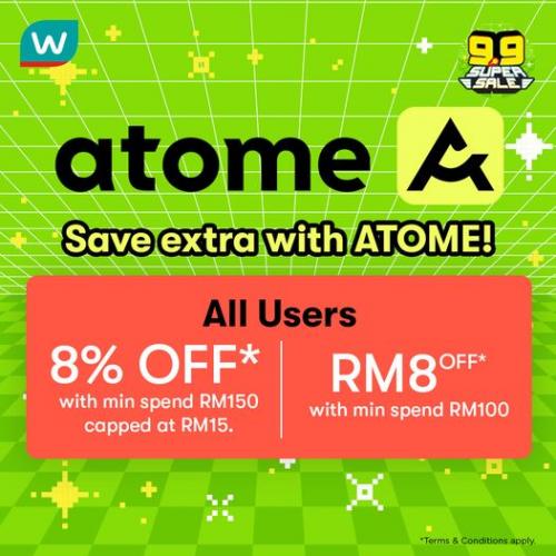Now till 12 Sep 2022: Watsons Online Atome 9.9 Sale - EverydayOnSales.com