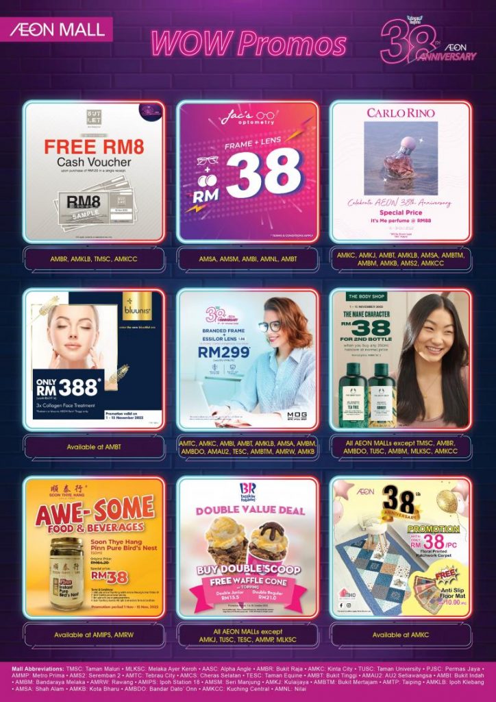 18 Oct 2022 Onward: AEON Mall 38th Anniversary Catalogue ...