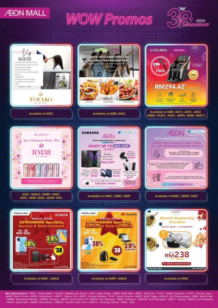18 Oct 2022 Onward: AEON Mall 38th Anniversary Catalogue ...