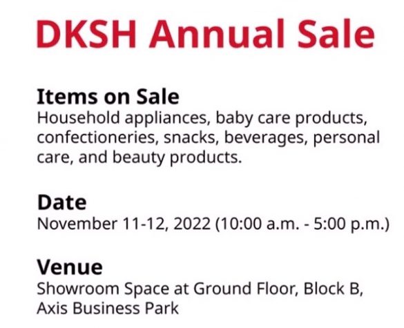 11-12 Nov 2022: DKSH Annual Warehouse Sale at Axis Business Park Petaling Jaya - EverydayOnSales.com
