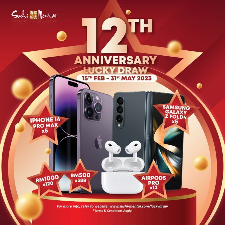 15 Feb 31 May 2023 Sushi Mentai 12th Anniversary Lucky Draw 15 Feb 31 May 2023 Sushi Mentai 12th Anniversary Lucky Draw