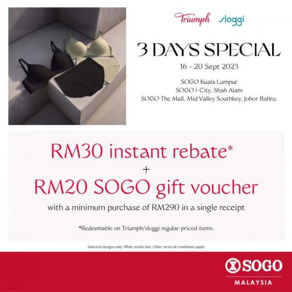 16-20 Sep 2023: SOGO Triumph & Sloggi Malaysia Day Promotion - EverydayOnSales.com
