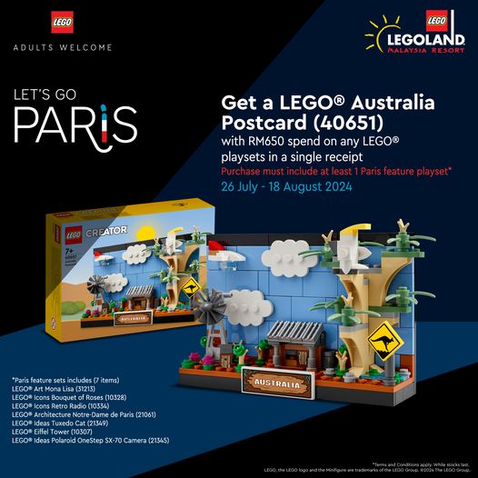 26 July - 18 August 2024: LEGOLAND Malaysia: Enjoy a LEGO® Paris ...