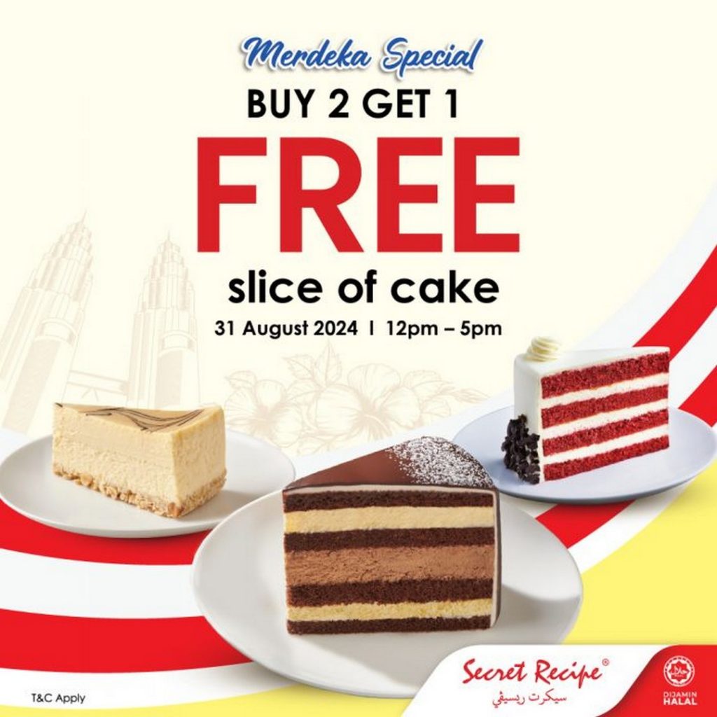 31 August 2024: Secret Recipe: Buy 2 Get 1 Free Cake Promotion ...