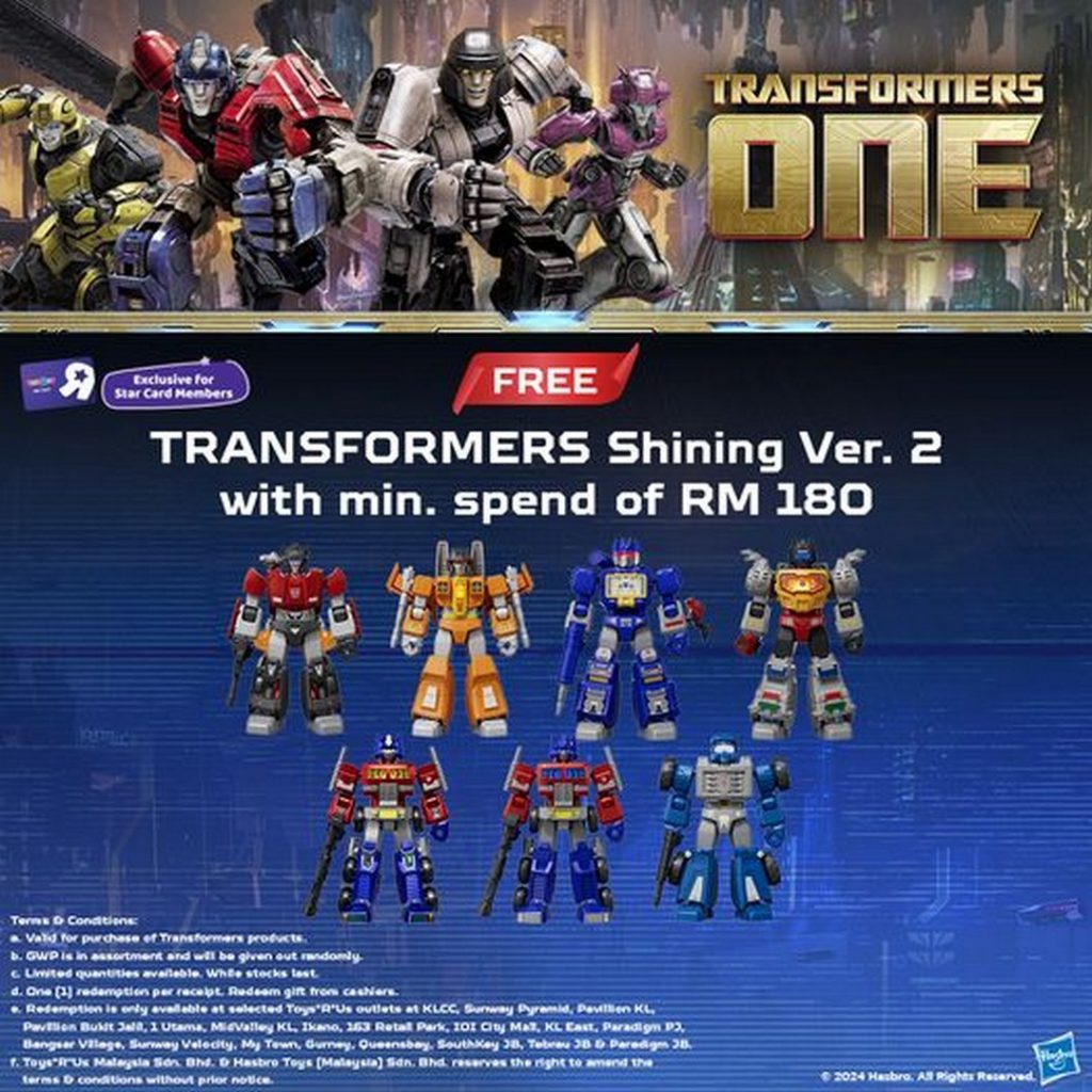 7 August 2024 Onward: Toys"R"Us Malaysia: Exclusive Transformers Shining Ver. 2 Figurines with ...