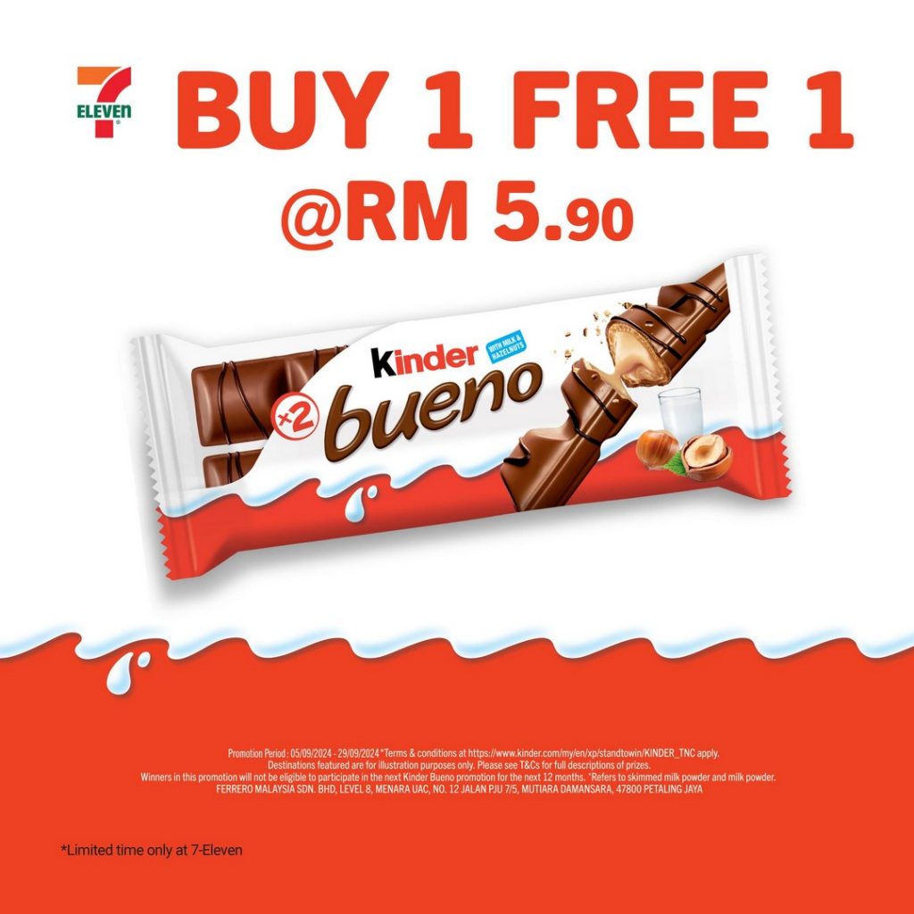 24 September 2024 onwards: 7-Eleven Malaysia, Buy 1 Free 1 on Kinder ...