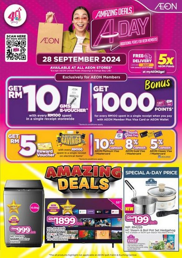 28 September 2024: AEON Malaysia: Massive A-Day Promotion—Unbeatable ...