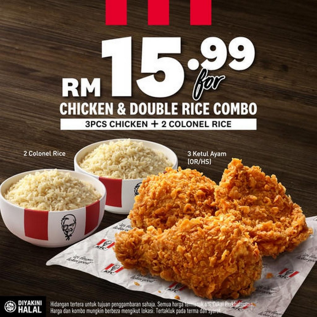 20 November 2024 onwards: KFC Malaysia: Double Rice & Chicken Combo ...