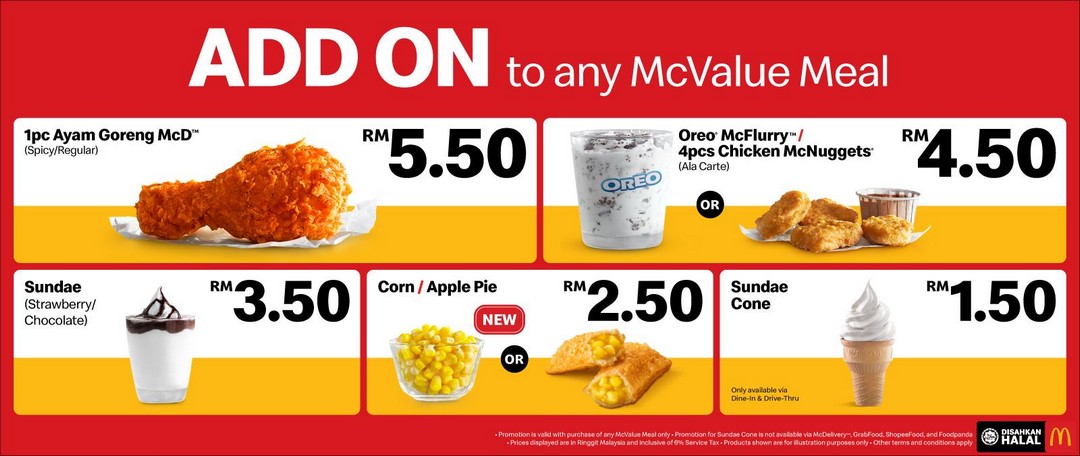 5 December 2024 onwards: McDonald's Malaysia – RM2.50 Add-On Promo ...