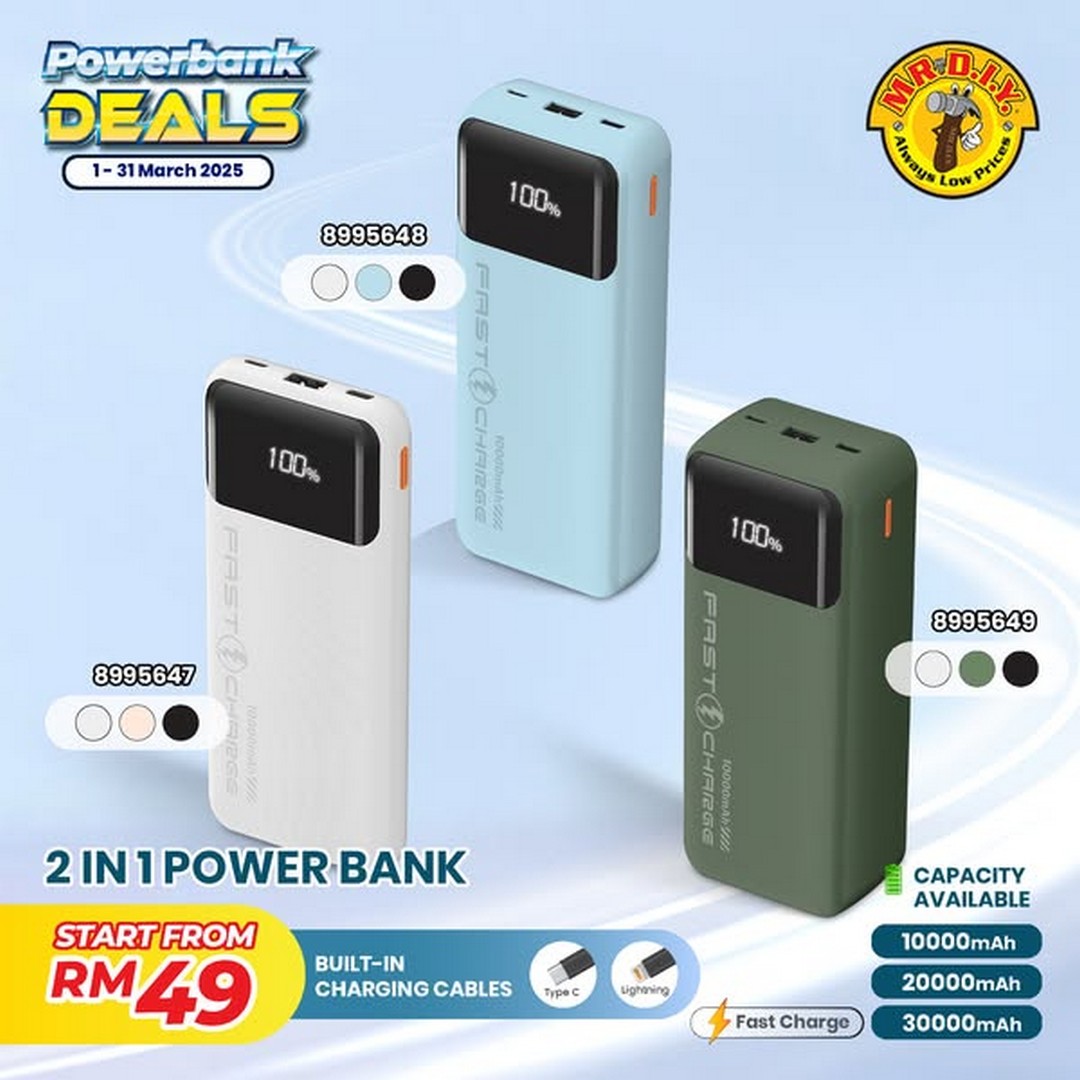 1-31 March 2025: MR DIY Powerbank Sale – Get Reliable Charging at Lower ...
