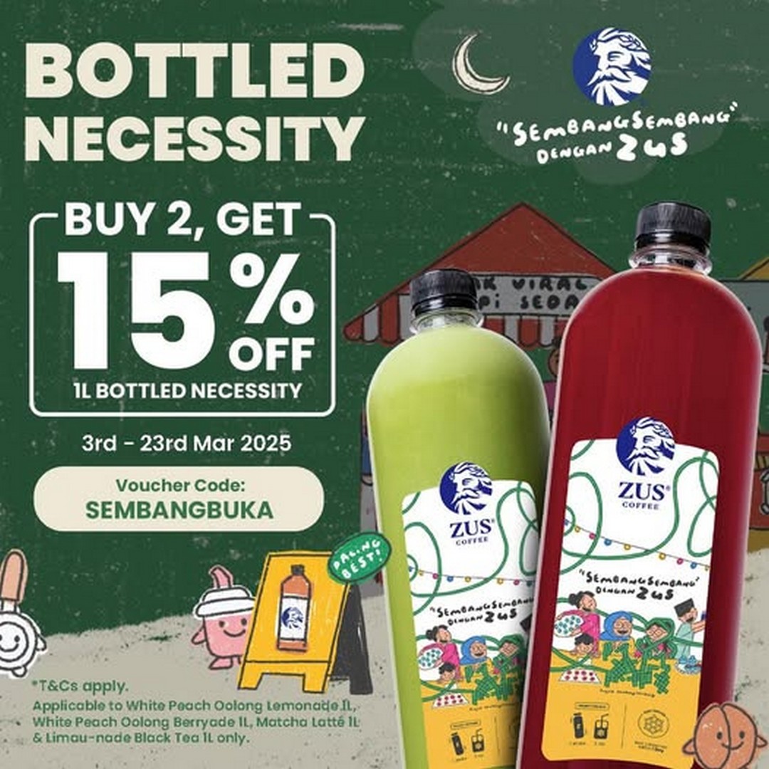 3-23rd March 2025: ZUS Coffee Promotion – 15% Off New 1L Bottled ...